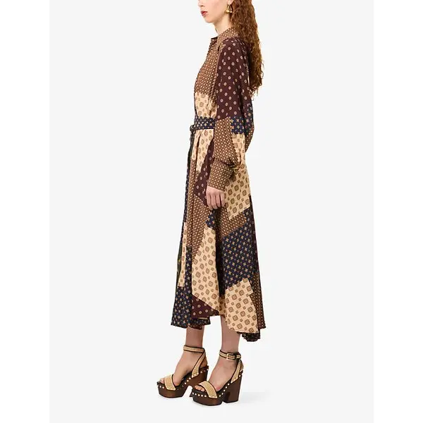 Zimmermann Patchwork Silk-blend Midi Dress