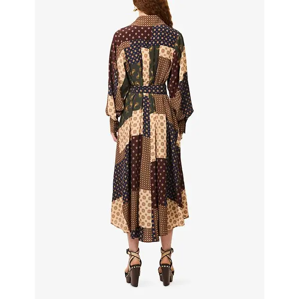 Zimmermann Patchwork Silk-blend Midi Dress