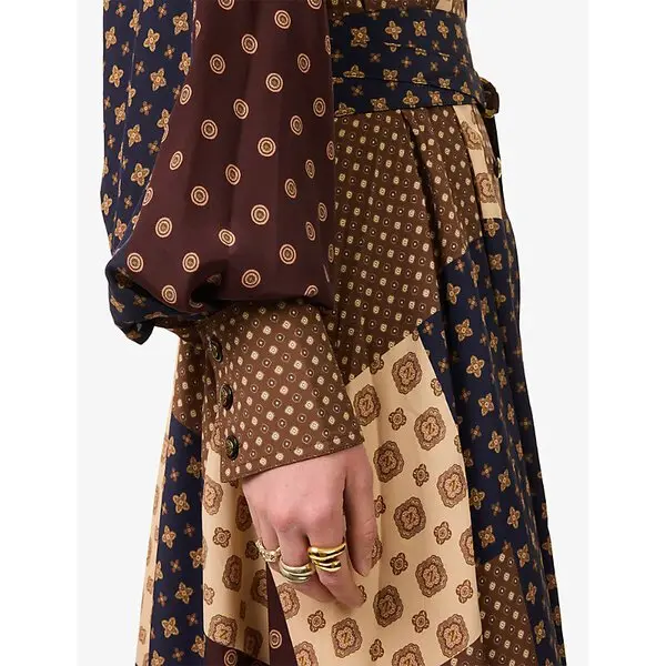 Zimmermann Patchwork Silk-blend Midi Dress
