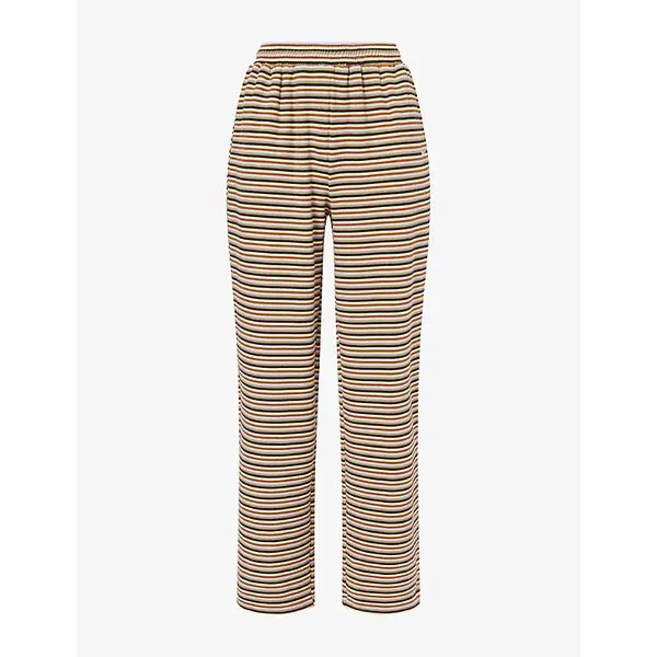 SISTERS & SEEKERS Striped Stretch-jersey Jogging Bottoms - Navy