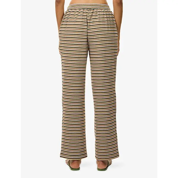SISTERS & SEEKERS Striped Stretch-jersey Jogging Bottoms - Navy