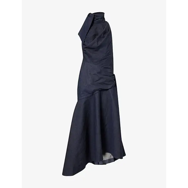 Zimmermann Valiant Draped Denim Midi Dress