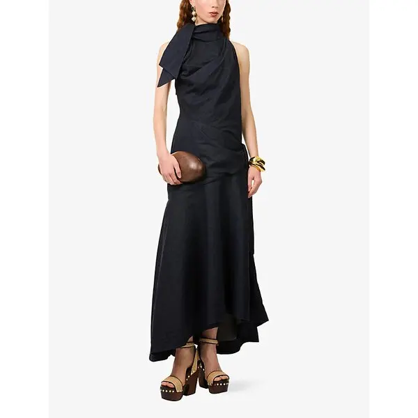 Zimmermann Valiant Draped Denim Midi Dress