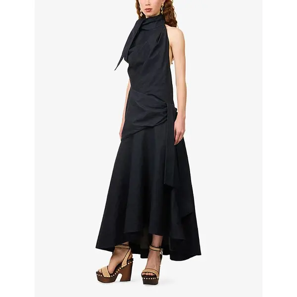 Zimmermann Valiant Draped Denim Midi Dress