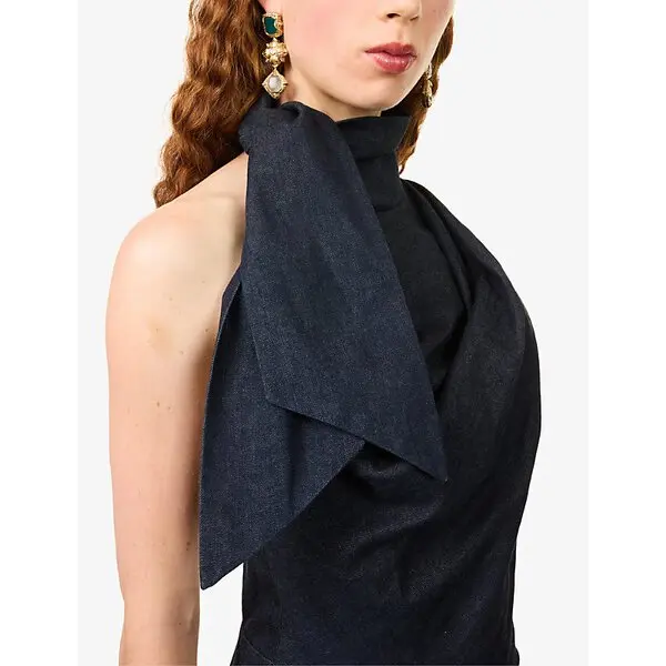 Zimmermann Valiant Draped Denim Midi Dress
