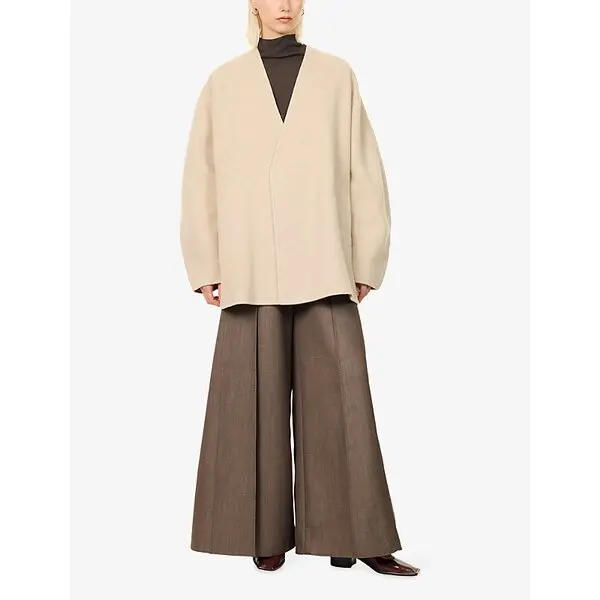 RUOHAN Cocoon Open-front Cashmere Jacket