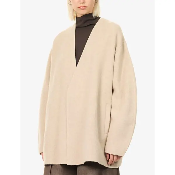 RUOHAN Cocoon Open-front Cashmere Jacket