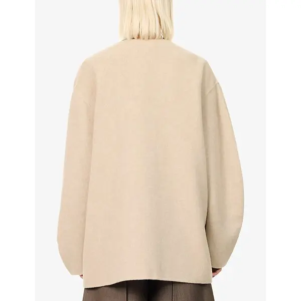 RUOHAN Cocoon Open-front Cashmere Jacket
