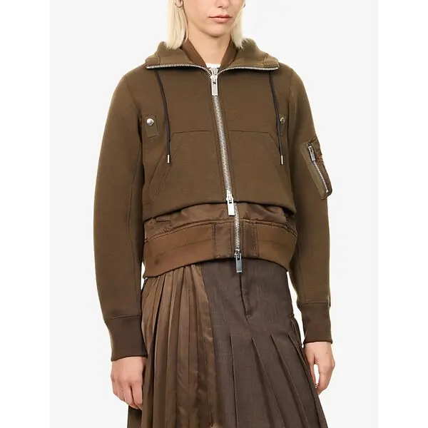Sacai Sponge Double-layered Cotton-blend Hoody