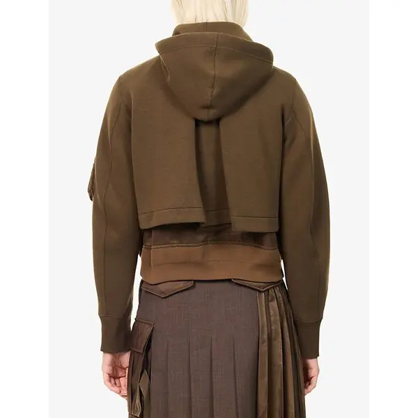 Sacai Sponge Double-layered Cotton-blend Hoody