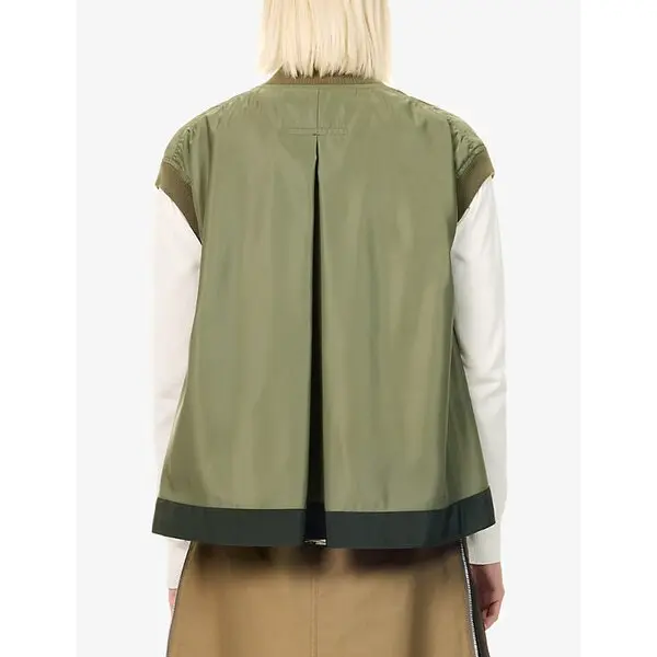 Sacai Relaxed-fit Ribbed-trim Shell Gilet