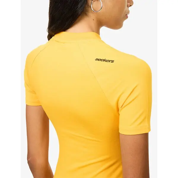 SISTERS & SEEKERS Fling Logo-print Stretch-jersey Top