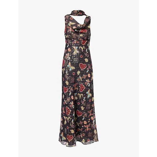 NEVER FULLY DRESSED Astra Sophie Printed Woven Maxi Dress