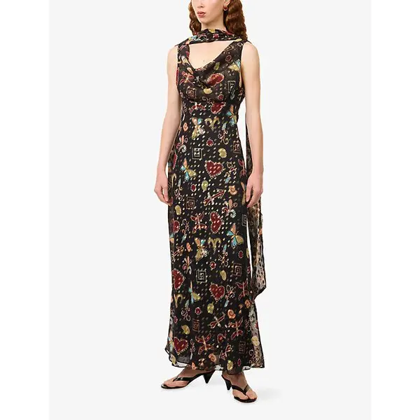 NEVER FULLY DRESSED Astra Sophie Printed Woven Maxi Dress