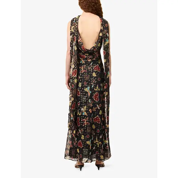 NEVER FULLY DRESSED Astra Sophie Printed Woven Maxi Dress