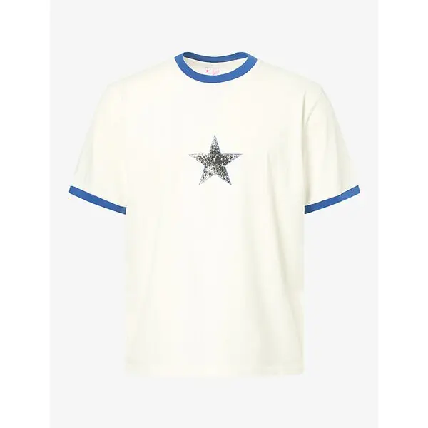 TWOJEYS Single Star Two-tone Graphic Cotton-jersey T-shirt