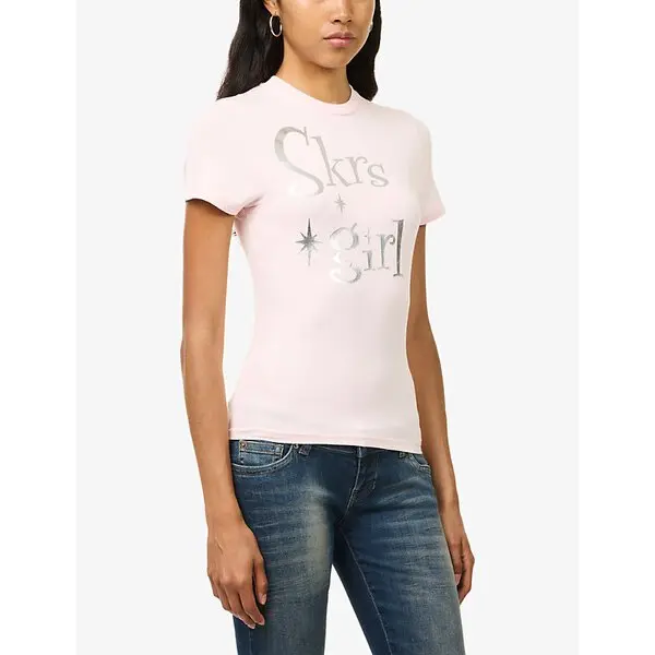 SISTERS & SEEKERS Slogan Stretch-jersey T-shirt