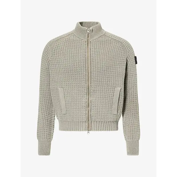 Stone Island Mineral-dyed Full-zip Cotton Knit Jumper - Grey