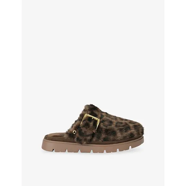 Carvela Pavillion Leopard-print Faux-fur Mules