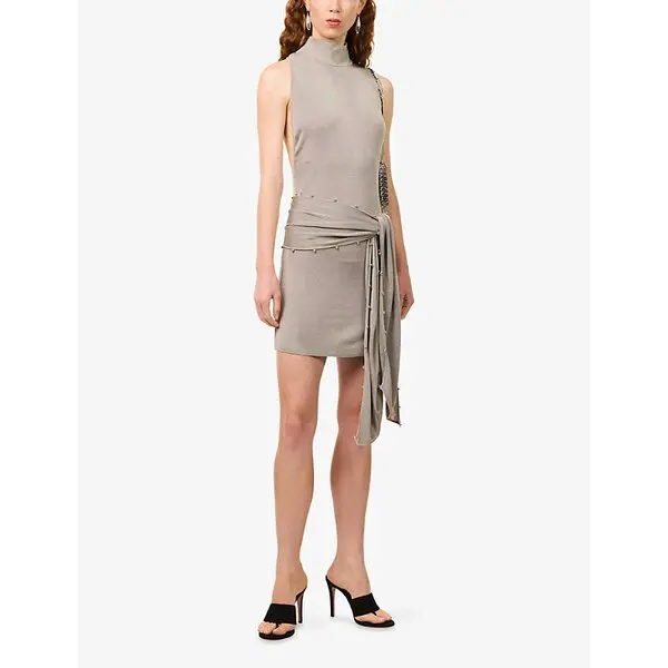 DE LA VALI Abril Turtleneck Knitted Mini Dress