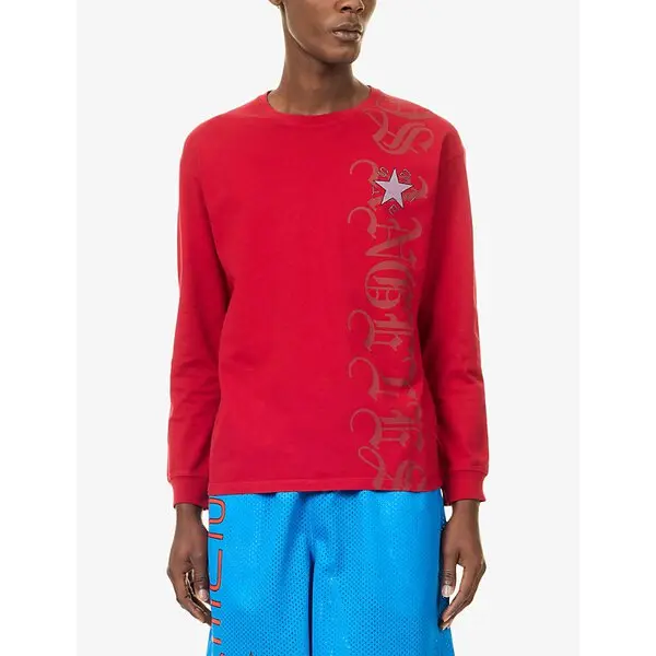 TWOJEYS La-bcn Long-sleeve Graphic Cotton-jersey T-shirt