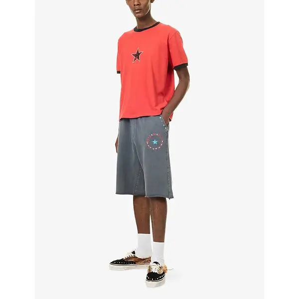 TWOJEYS Single Star Two-tone Graphic Cotton-jersey T-shirt
