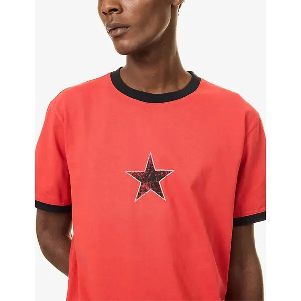 TWOJEYS Single Star Two-tone Graphic Cotton-jersey T-shirt
