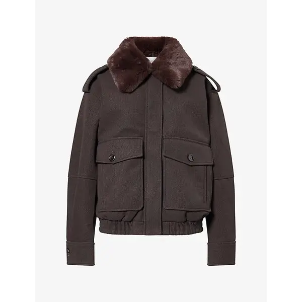 Good American Faux-leather Bomber Jacket