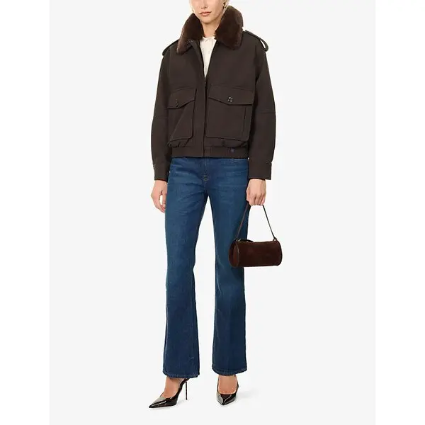 Good American Faux-leather Bomber Jacket