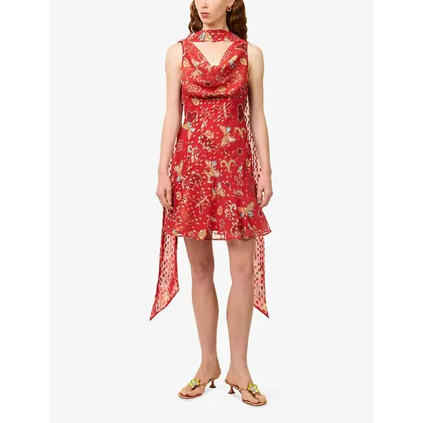 NEVER FULLY DRESSED Printed Woven Mini Dress