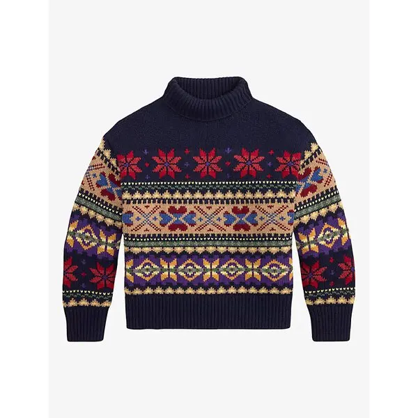 Polo Ralph Lauren Jacquard Wool And Cashmere Turtleneck