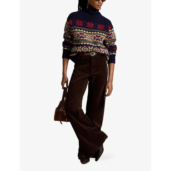 Polo Ralph Lauren Jacquard Wool And Cashmere Turtleneck