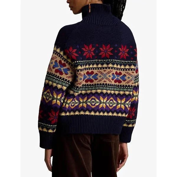 Polo Ralph Lauren Jacquard Wool And Cashmere Turtleneck