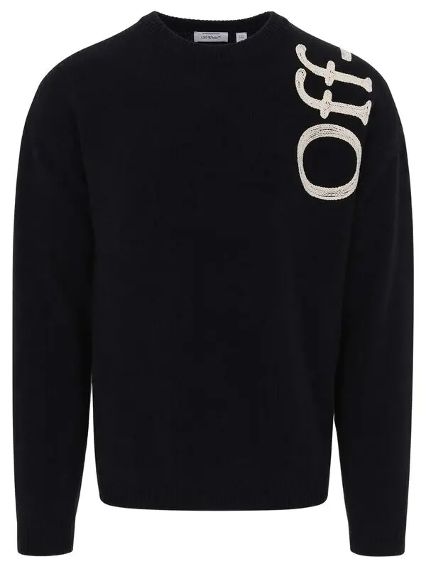 Off-White Bookish Knit Crew Neck Pullover - Black