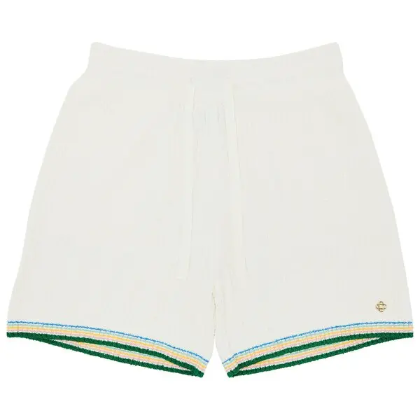 Casablanca Rib Effect Boucle Shorts - White