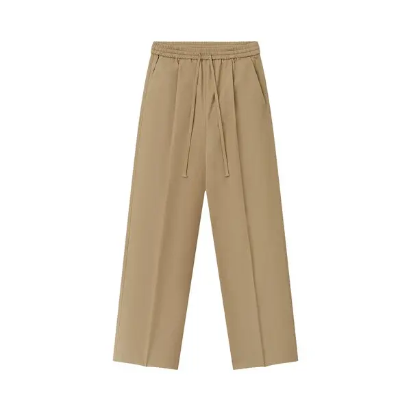 Fear Of God Cotton Twill Pleat Front Drawstring Pant 'dune