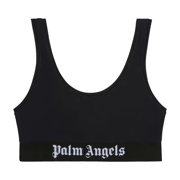 Palm Angels Classic Logo Sport Bra /white - Black