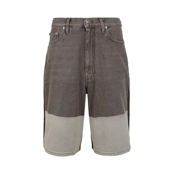 Off-White Mix Color Denim Shorts - Brown