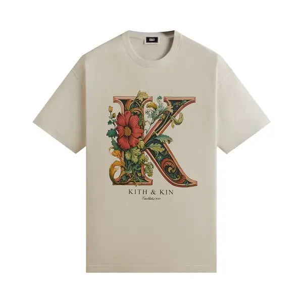Kith Floral K Vintage Tee 'sandrift