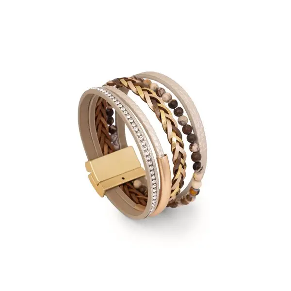Saachi Braided Boho Leather Bracelet