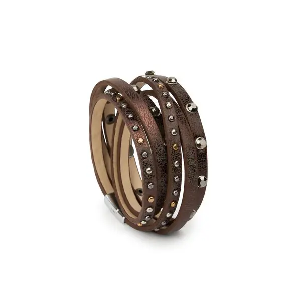 Saachi Western Stud Leather Bracelet