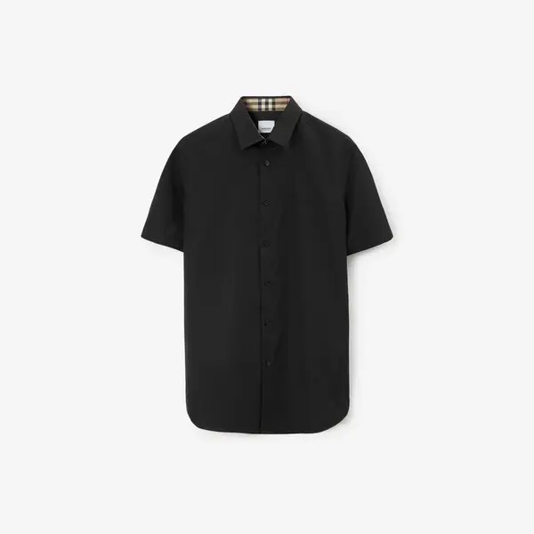 Burberry Slim Fit Stretch Cotton Shirt - Black