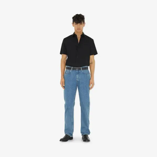 Burberry Slim Fit Stretch Cotton Shirt - Black