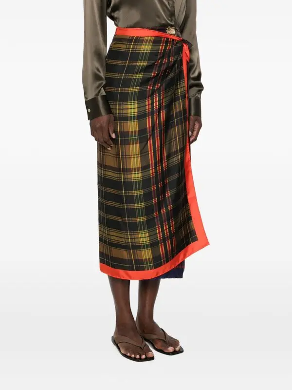 Dries Van Noten Silk Long Skirt - Black
