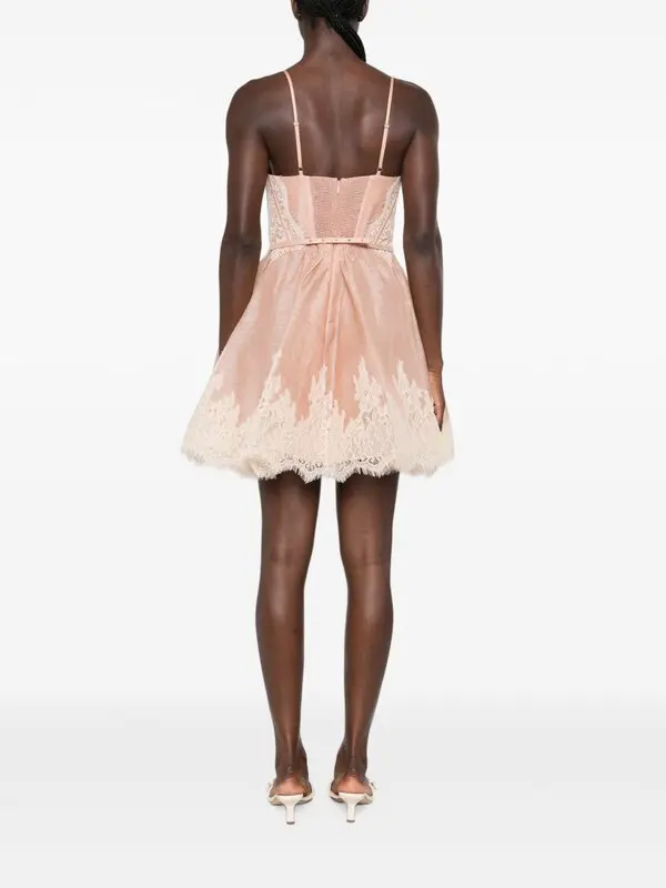 Zimmermann Valiant Silk And Linen Mini Dress - Pink