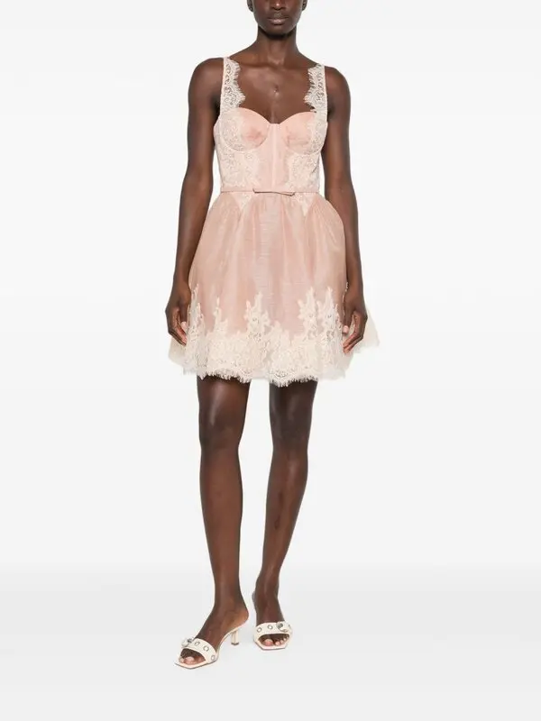 Zimmermann Valiant Silk And Linen Mini Dress - Pink