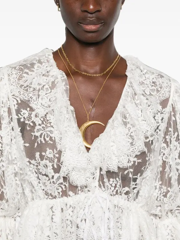 Chloé Embroidered Lace Crop Blouse - White