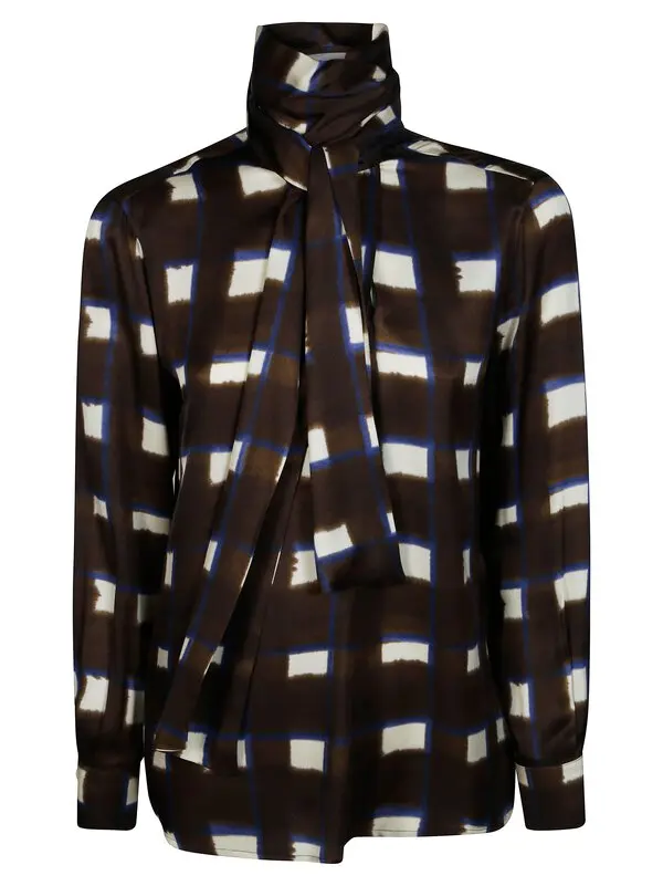 Incotex Scarf-style Geometric Square Motif Shirt