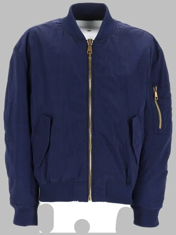 Balmain Zip-front Bomber Jacket - Blue