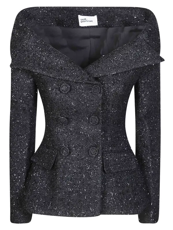SELF-PORTRAIT Metallic Bouclé Loop Jacket